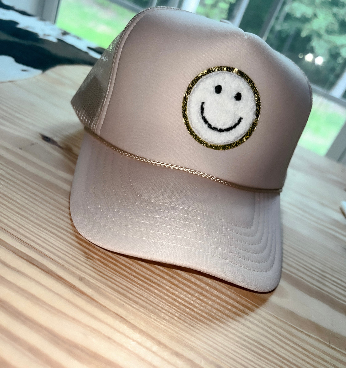 Tan Smiley Hat – Beautiful Disasters Small Shop